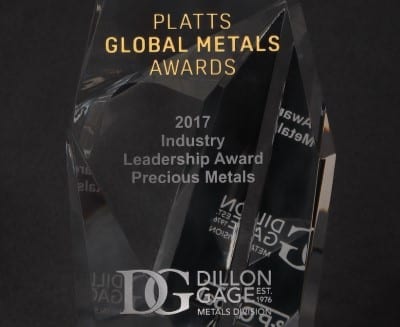 Dillon Gage Metals Wins Prestigious Industry Leadership Award